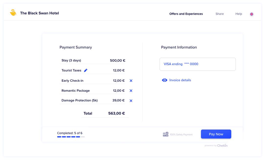 Manage your online payments | Chekin